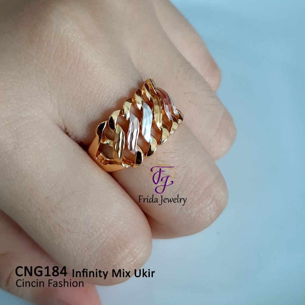 Jual Cincin Wanita Infinity Ukir Mix Simbol Cinta Abadi dan Kreativitas ...