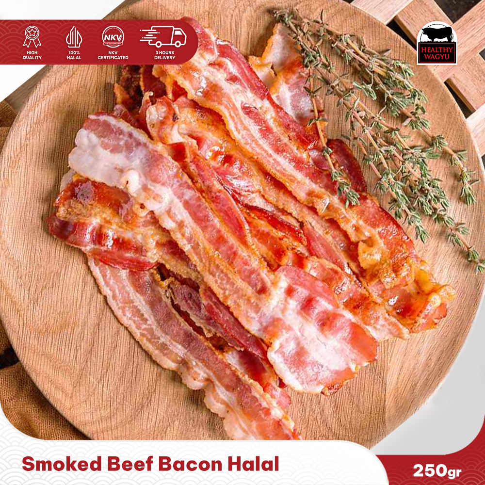 Jual Smoked Beef Bacon Daging Sapi Asap 250gr Healthy Wagyu | Shopee ...