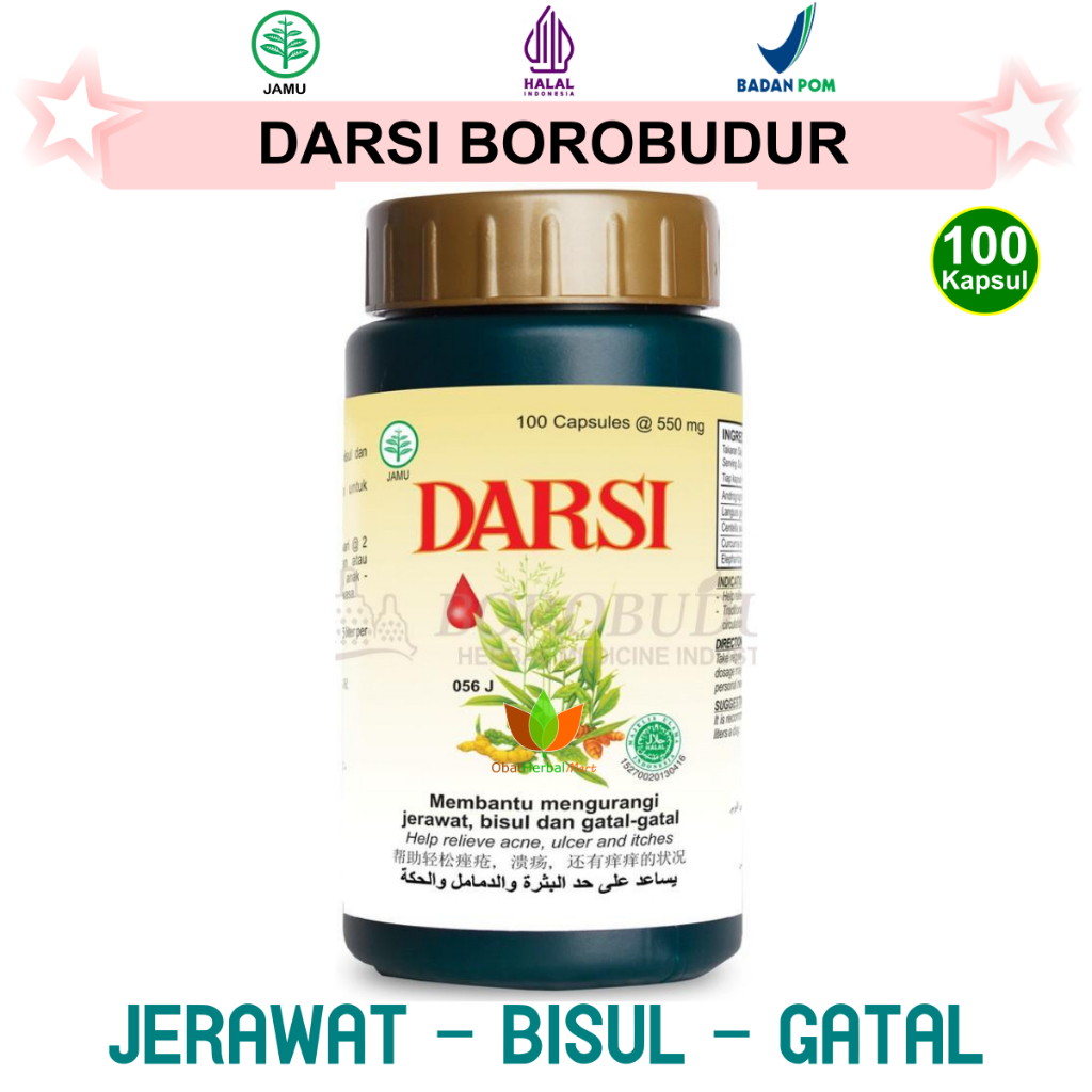 Jual 100 KAPSUL DARSI BOROBUDUR JAMU OBAT JERAWAT GATAL GATEL KOMEDO ...