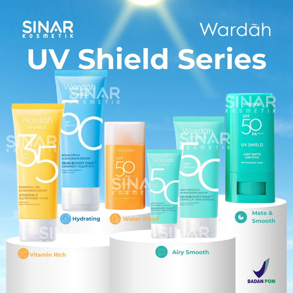 Jual Wardah UV Shield Sunscreen Series | Tone Up SUNS SPF 50+ PA+++ | Airy Smooth Sunscreen ...