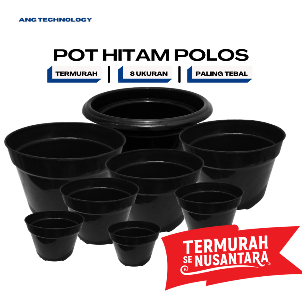 Jual Pot Bunga ANG Hitam 20 cm 15 cm 17 cm 25 cm Termurah se-Indonesia ...