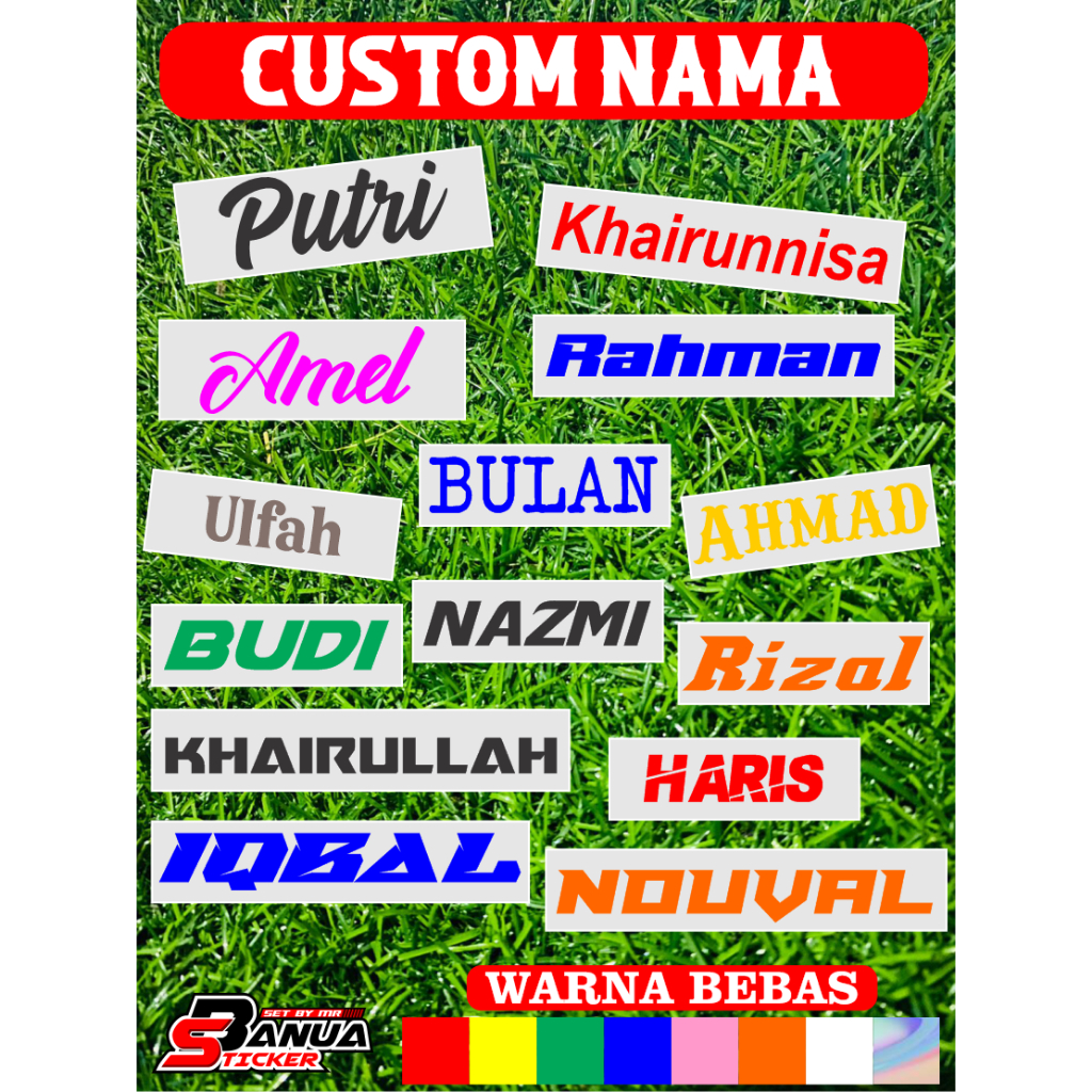 Jual Custom Sticker Nama | Shopee Indonesia