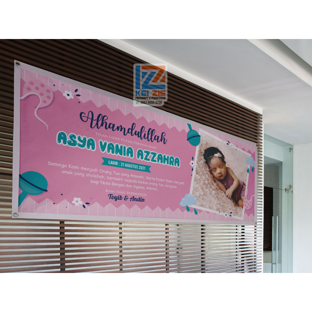 Jual Spanduk/Bunner Tasyakuran Aqiqah/Marhabah Ukuran 3x1 Meter ...