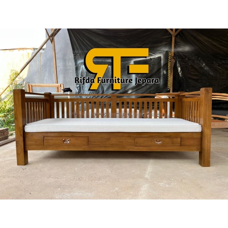 Jual TERLARIS !! REAL PICT Bangku Bale Bale minimalis Jati FREE BUSA ...