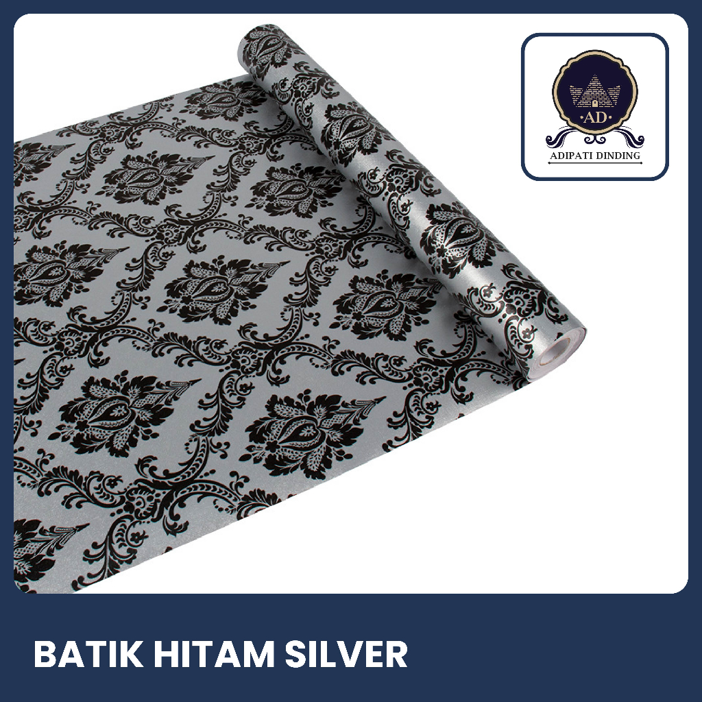 Jual Adipati Official Store - Wallpaper Motif Batik Hitam Silver Ukuran ...