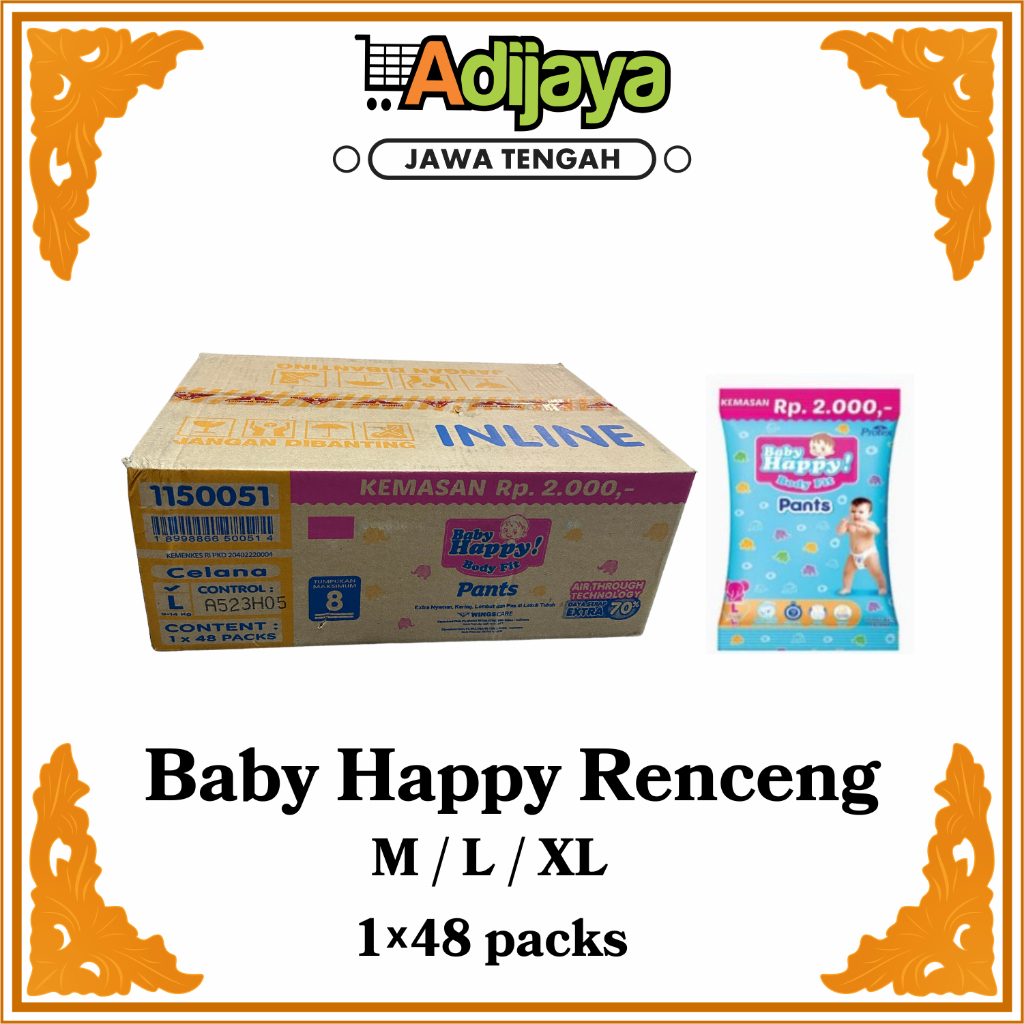 Jual PAKET MURAH POPOK BABY HAPPY RENCENG 48 pcs (1 karton) | Shopee ...
