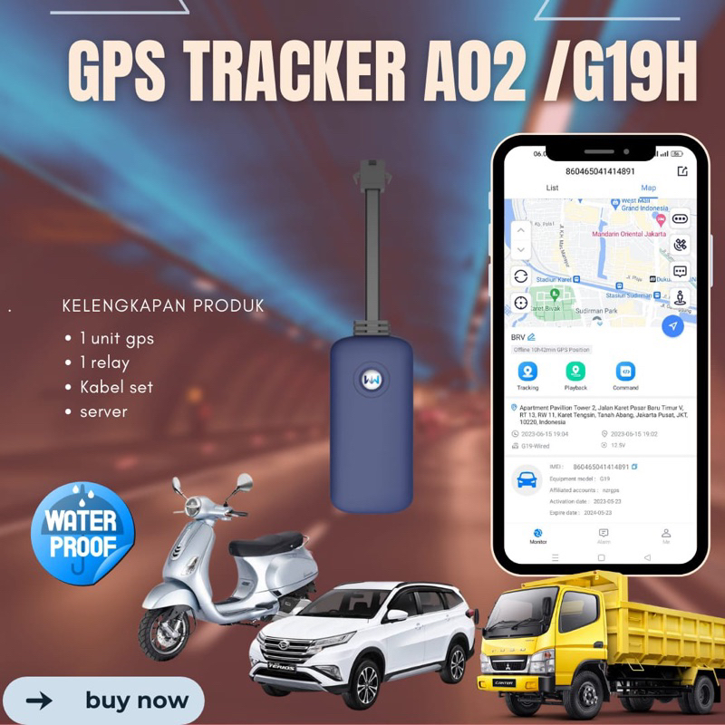 Jual GPS TRACKER G19H bisa matikan mesin anti air free server | Shopee Indonesia