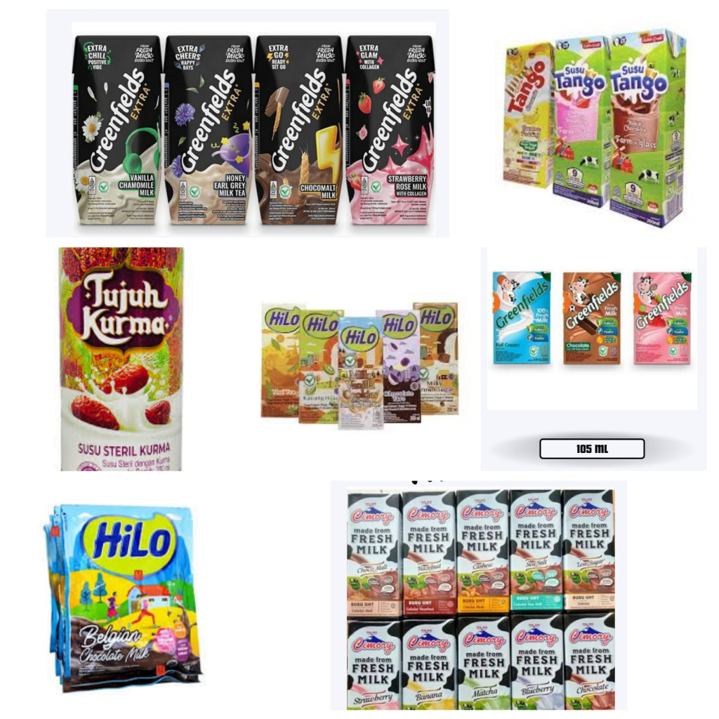 Jual SUSU UHT SACHET KALENG KOTAK SEMUA MERK GREENFIELDS TANGO TUJUH ...