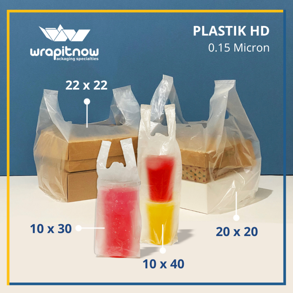 Jual [1 pack] Kantong Plastik HD / Kantong Gelas Plastik / kantong Plastik Dus Nasi 20x20 dan ...
