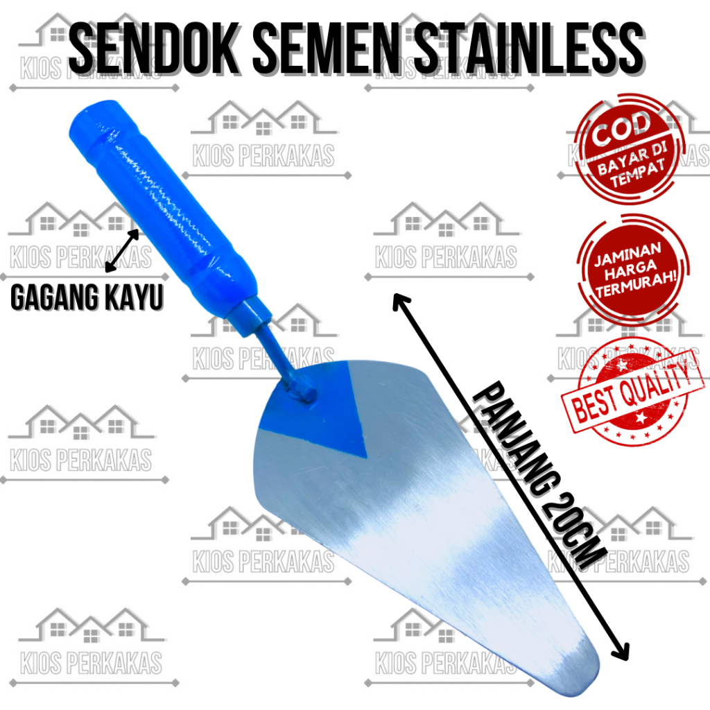 Jual Cetok Semen/Sendok Semen/Roskam Acian Polos Trowel Stainless ...