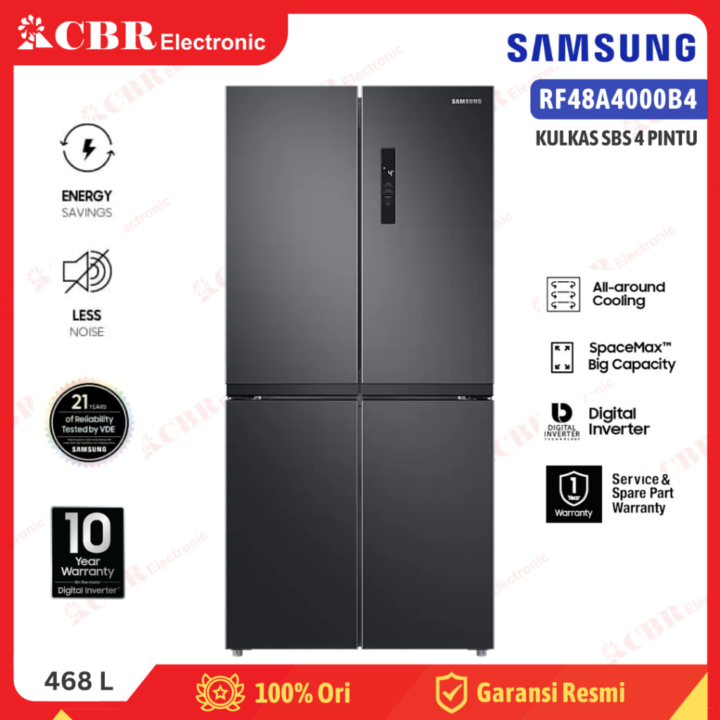 Jual Kulkas SAMSUNG SIDE BY SIDE 4 Pintu RF48A4000B4 (468L / Inverter ...