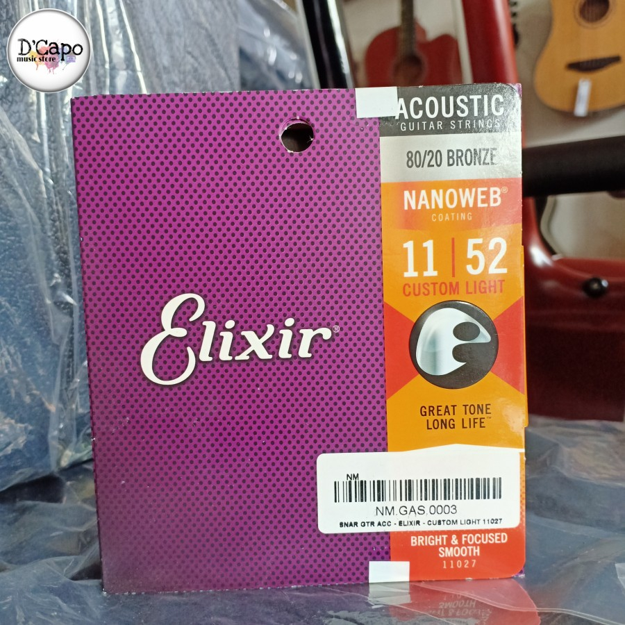 Jual Senar Gitar Elixir Acoustic Original 011/052 NANOWEB ( Bronze ...