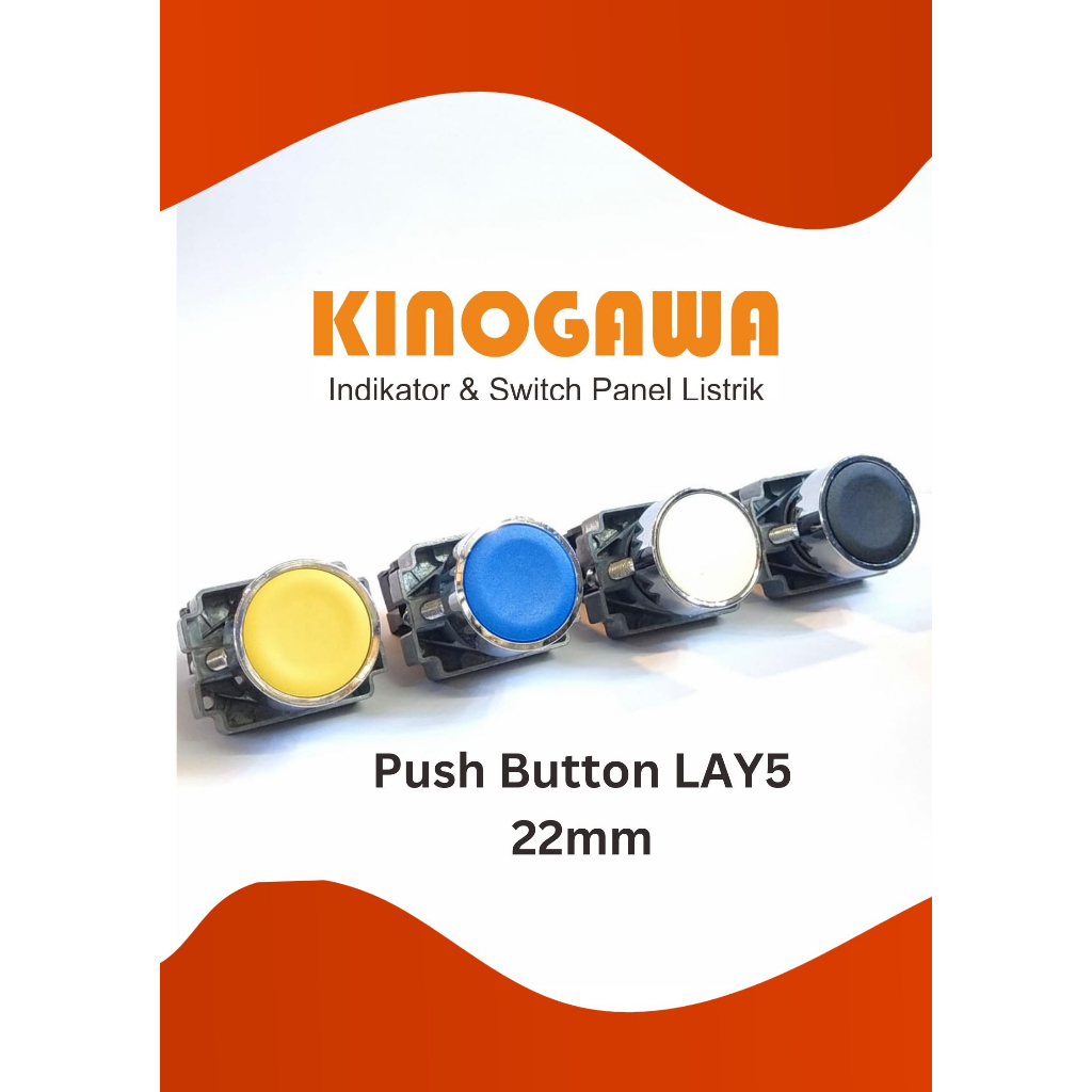 Jual Push Button 22mm Membal LAY5 Biru Kuning Putih Hitam-Tombol ON OFF ...