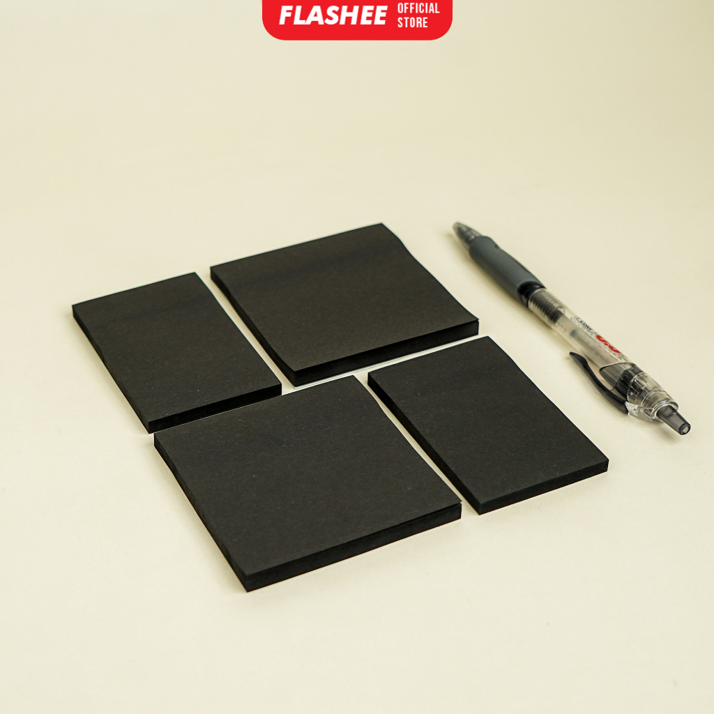 Jual Flashee Memo Stick Kertas Memo Tempel Sticky Note Hitam 60 Lembar ...