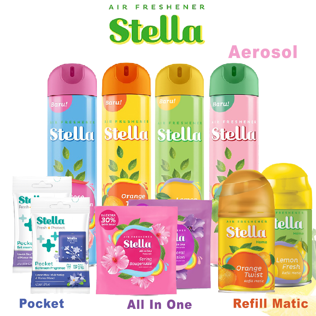 Jual Stella Aerosol All In One Apple/Orange/Lemon/Rose Stella Matic ...