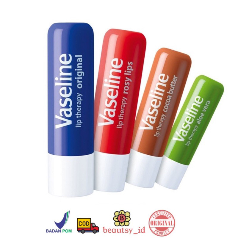 Jual Vaseline Lip Therapy Original Rosy Lips Lipbalm Lip Balm Petroleum ...