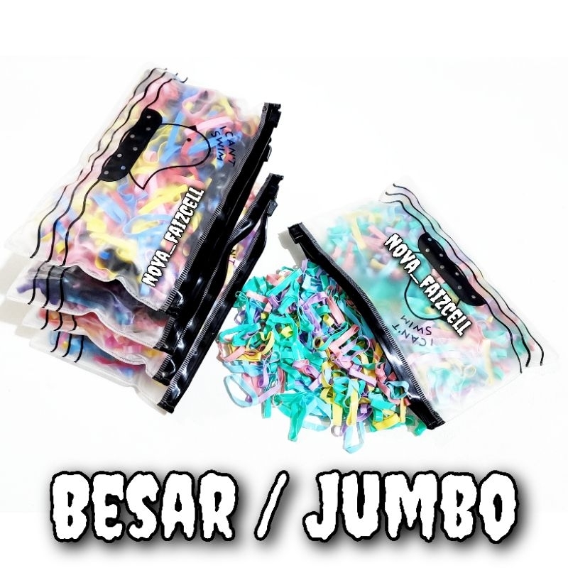 Jual 400pcs Ikat Rambut Karet Jepang Besar (JUMBO) Warna - Warni ...