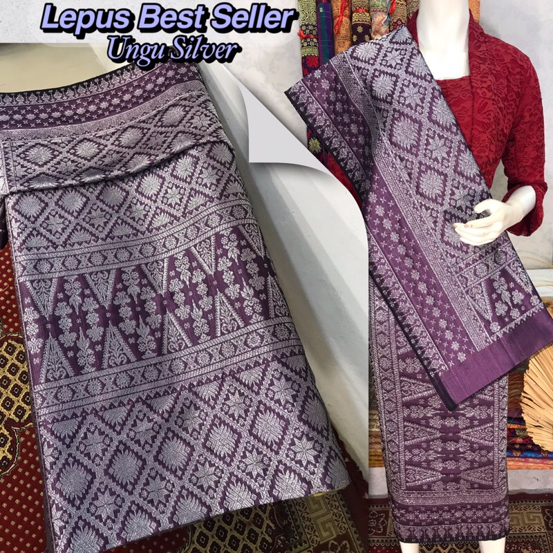 Jual Songket Lepus Best Seller Ungu Silver-Asli Tenun Tangan Palembang(Ilham Songket) | Shopee ...