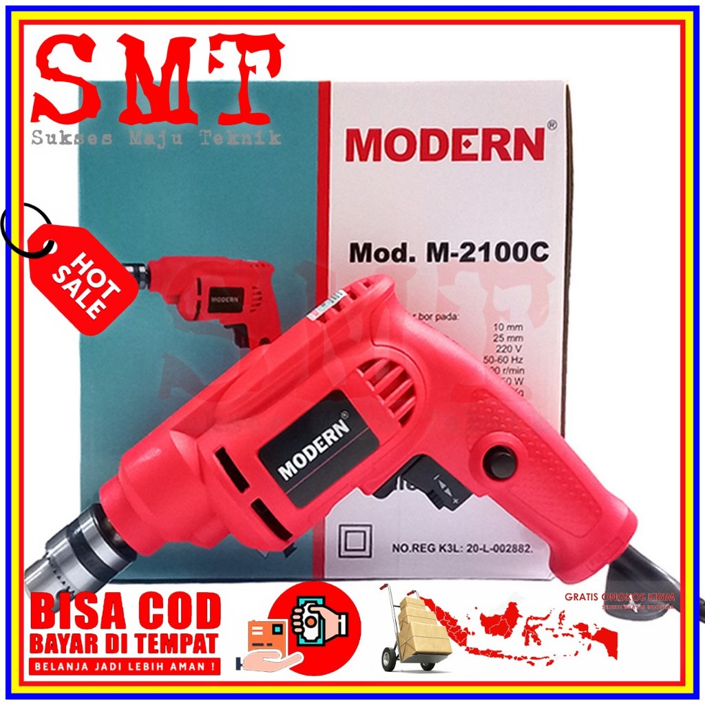 Jual Modern Mesin Bor M-2100C Bor Listrik 10mm Electric Drill 350W bisa ...