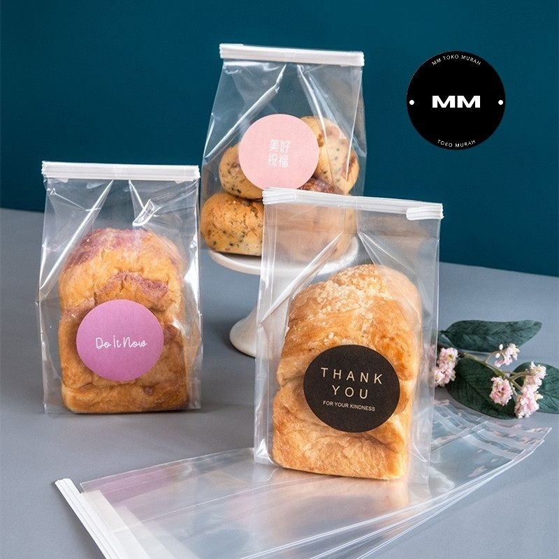 Jual 50pcs plastik roti kecil dengan kawat pengait kantong plastik roti ...