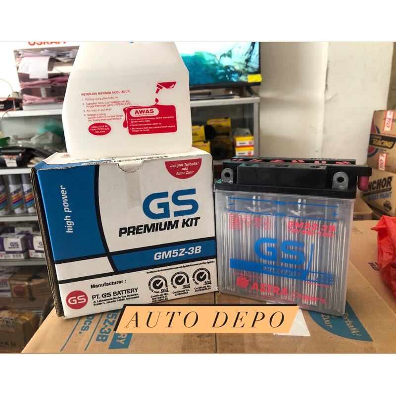 Jual AKI MOTOR GS ASTRA GM5Z-3B PREMIUM (5AH) (BASAH) | Shopee Indonesia