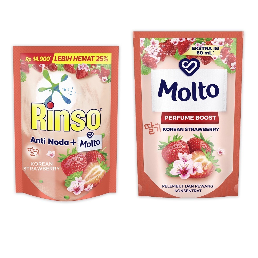 Jual Multi Pack Rinso Cair 510ml + Molto Korean Strawberry 680ml ...