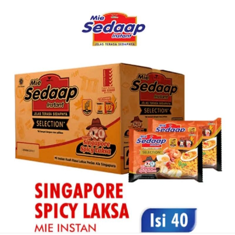 Jual MIE SEDAP SINGAPORE SPICY LAKSA MI INSTAN KUAH 1 DUS ( ISI 40 PCS ...