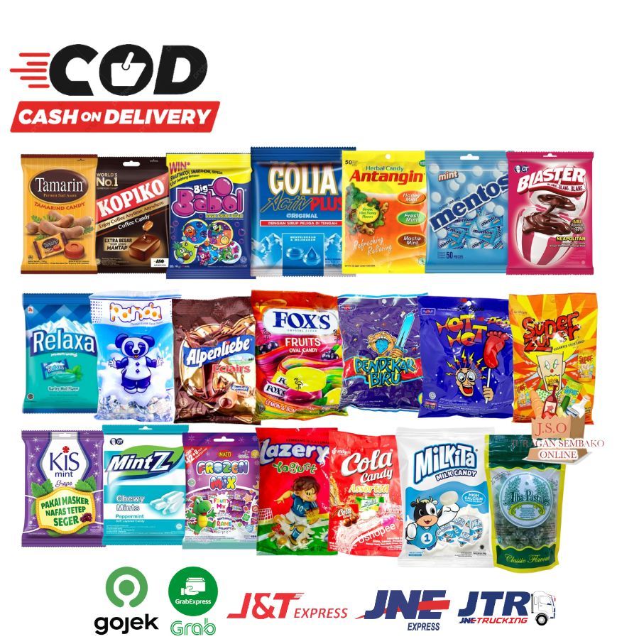 Jual (JSO) Permen Aneka Jenis 1 Pack Golia Mentos Fox Kiss Panda ...