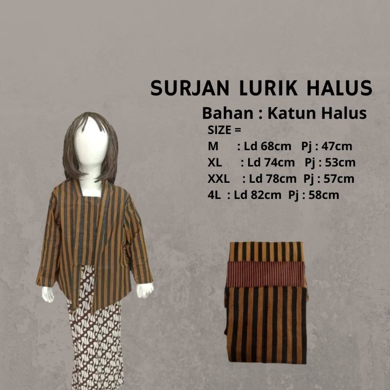 Jual KEBAYA LURIK ANAK BAJU ADAT JAWA KEBAYA ANAK TK SD BY KK||KEBAYA ANAK PEREMPUAN KUTU BARU ...