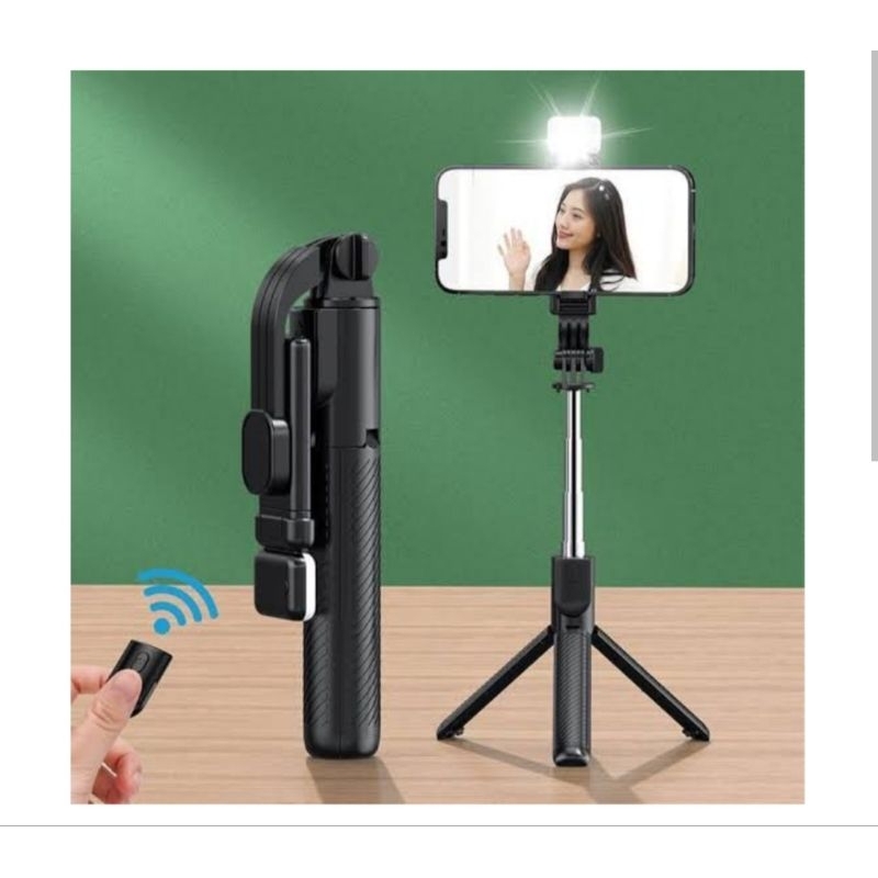 Jual Tongsis Tripod Selfie R1S 4in1 With Lampu LED + Remote Bluetooth ...