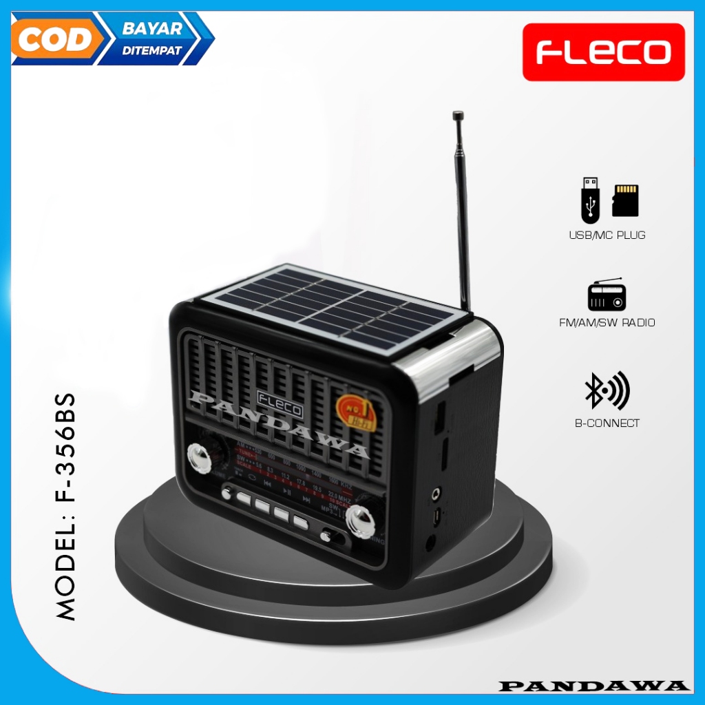 Jual Radio FM/AM/SW Speaker Portable Bluetooth FLECO F-356BS Classic ...
