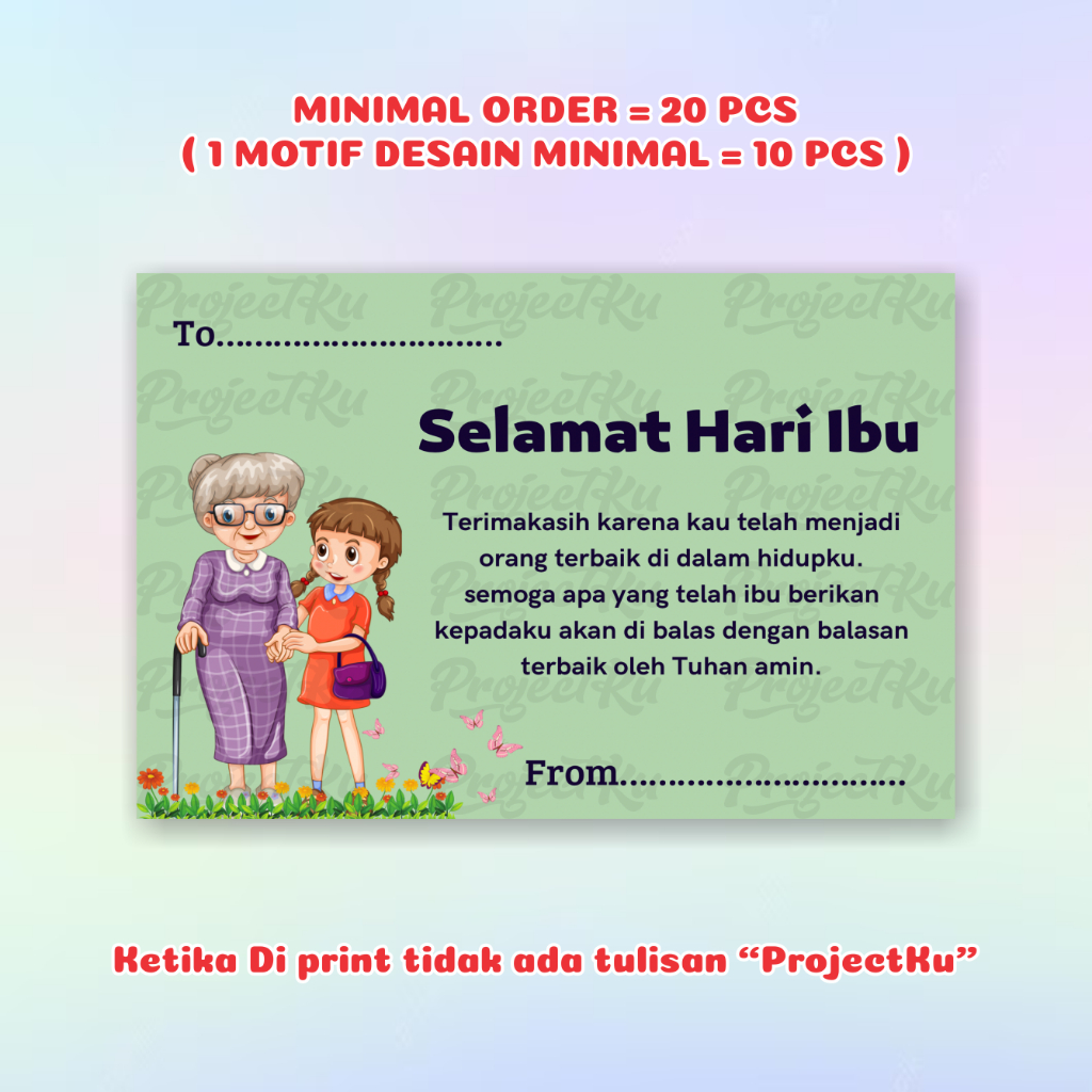 Jual Greeting Card MOTHER'S DAY Ukuran 10 x 6,5 cm - Gift Card - Kartu ...