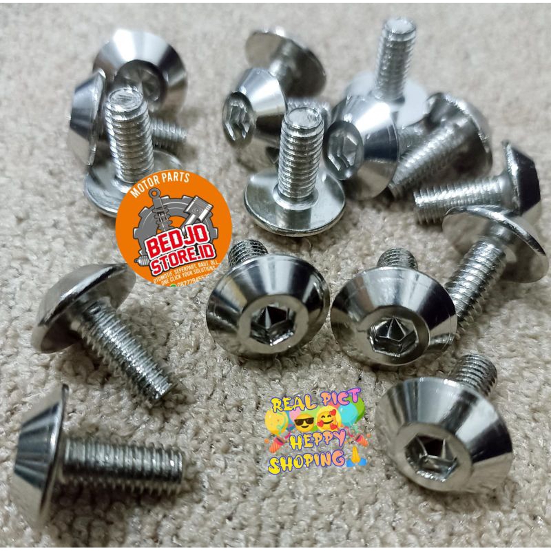 Jual Baut Body m6 Kunci L / Baut Body Vixion R15 / Baut Body Drat 10 ...
