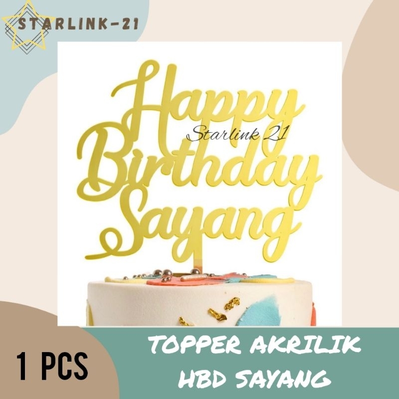Jual Topper Kue Ultah Pacar Suami Istri Topper Happy Birthday Sayang Shopee Indonesia