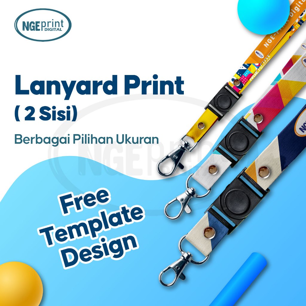 Jual [BISA 1 PCS] Lanyard Custom 2 Sisi Lebar (1.5 cm) (2 cm) & (2.5 cm ...