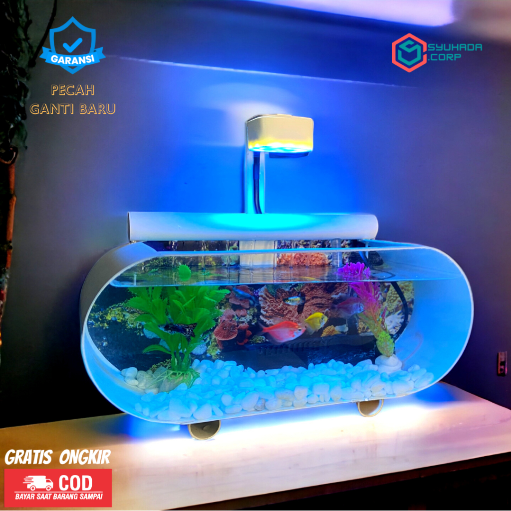 Jual [COD] 1 Set Aquarium Mini /Akuarium akrilik Lengkap Dengan Oxygn Filter air mancur Plus ...