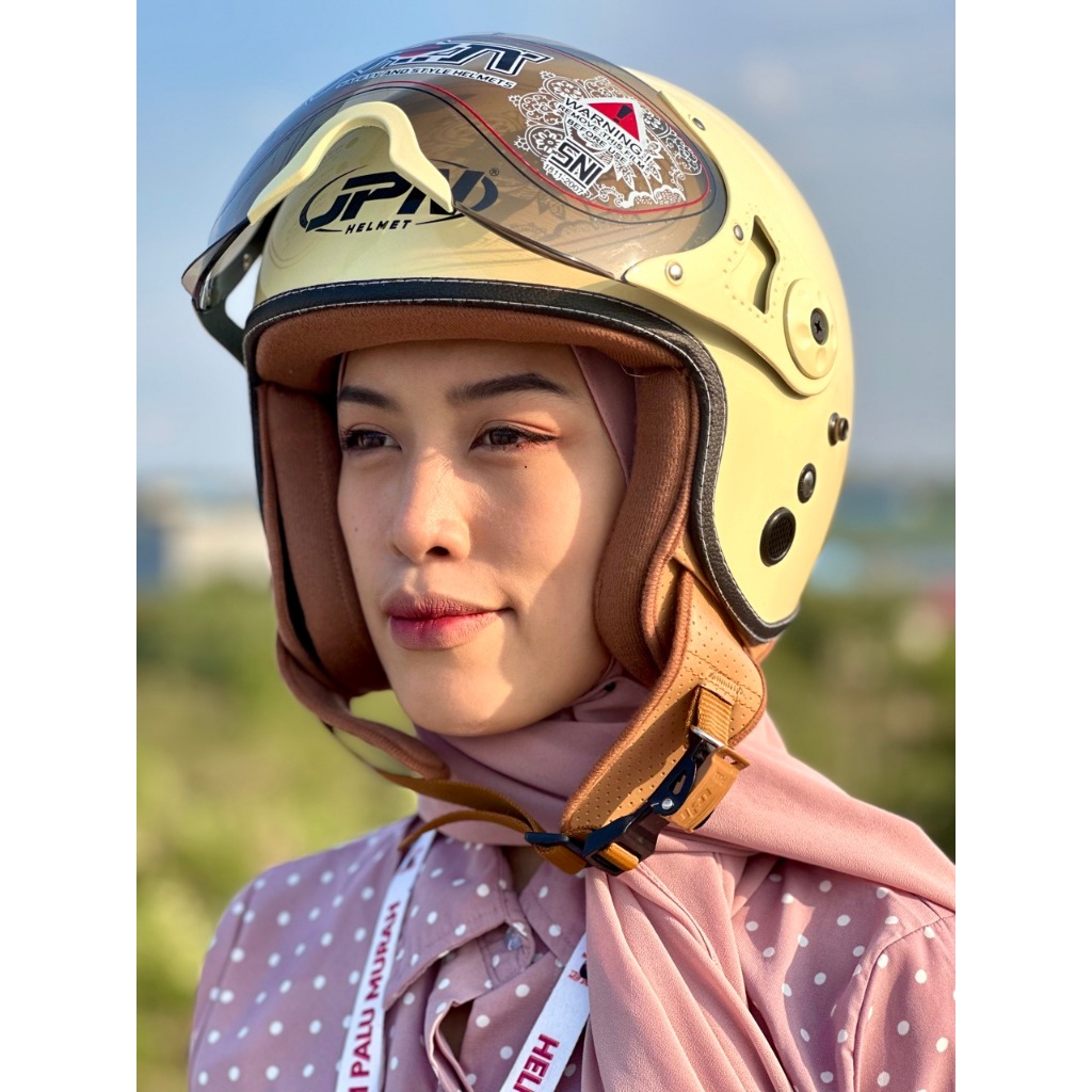 Jual Helm Retro JPN Hijab Half Face Pria Wanita Solid Pastel | Shopee ...