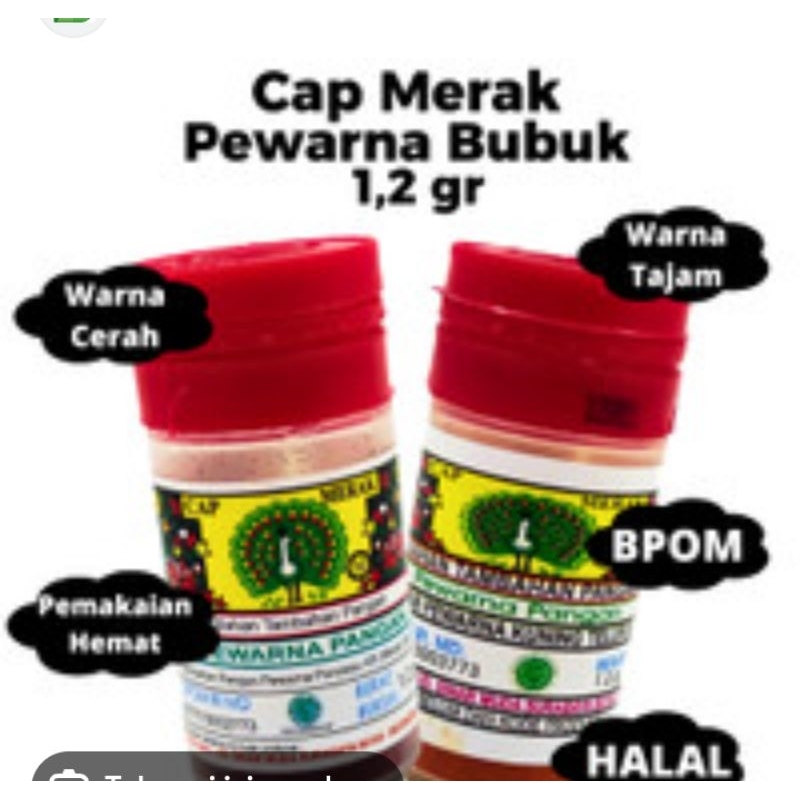 Jual PEWARNA BUBUK CAP BURUNG MERAK | Shopee Indonesia