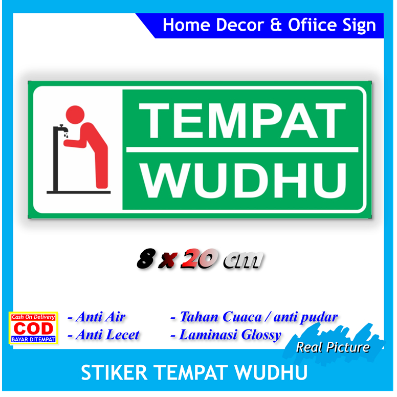 Jual Label stiker tulisan tempat wudhu sticker air bersuci masjid ...