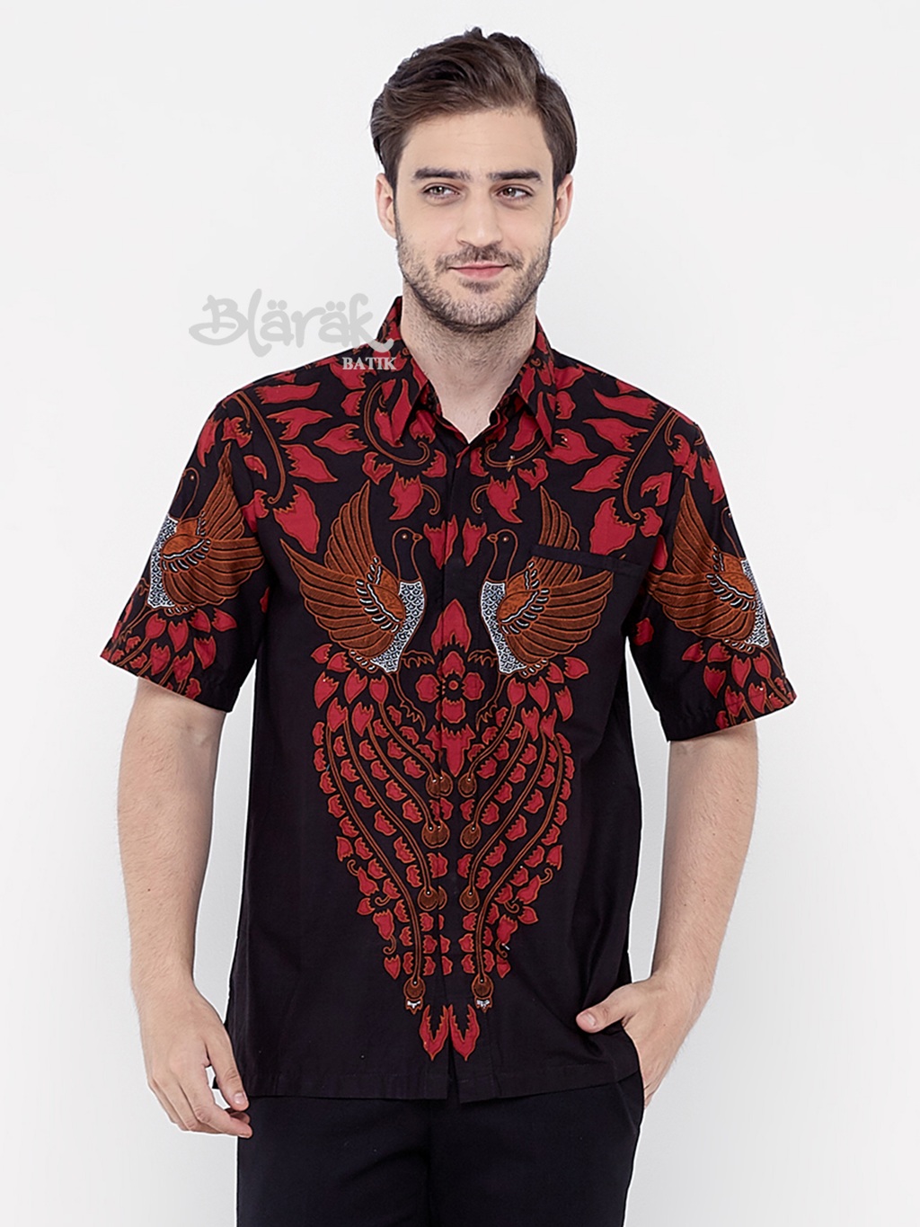 Jual BLARAK - Baju Batik Pria AHY 2 Merah | Shopee Indonesia