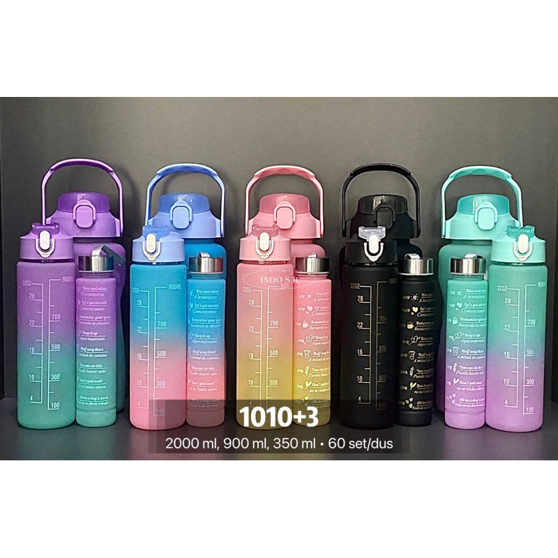 Jual Botol Gradasi Viral Beranak 2 Liter + 900ml + 350ml / Botol ...