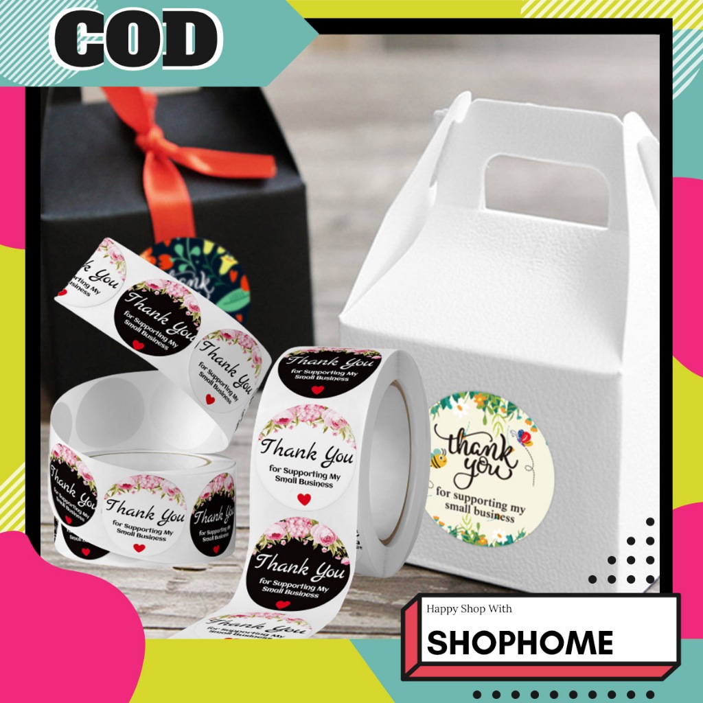 Jual SHOPHOME - Stiker Thank You 500 pcs Produk Makanan Sticker Label ...