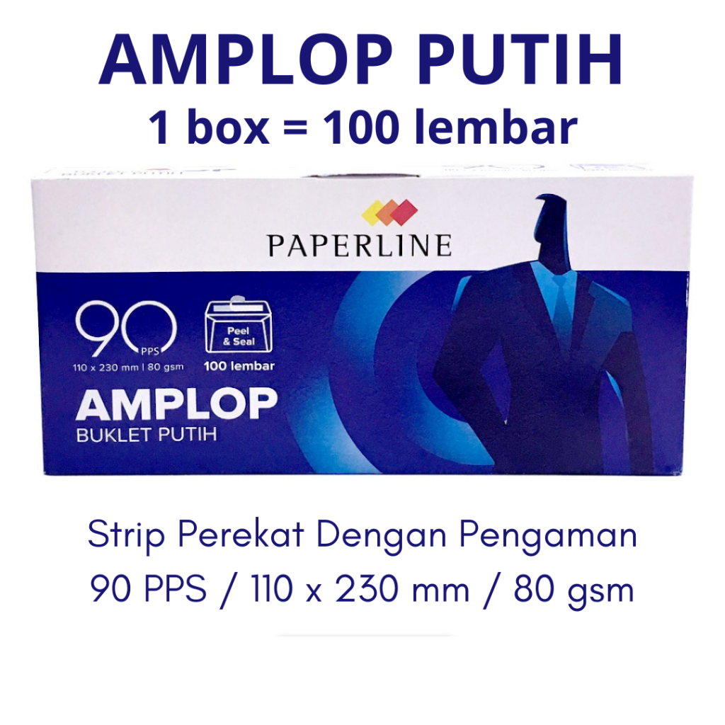 Jual Amplop Putih Paperline 90 PPS 1 box isi 100 lembar Uk. 110 x 230 ...