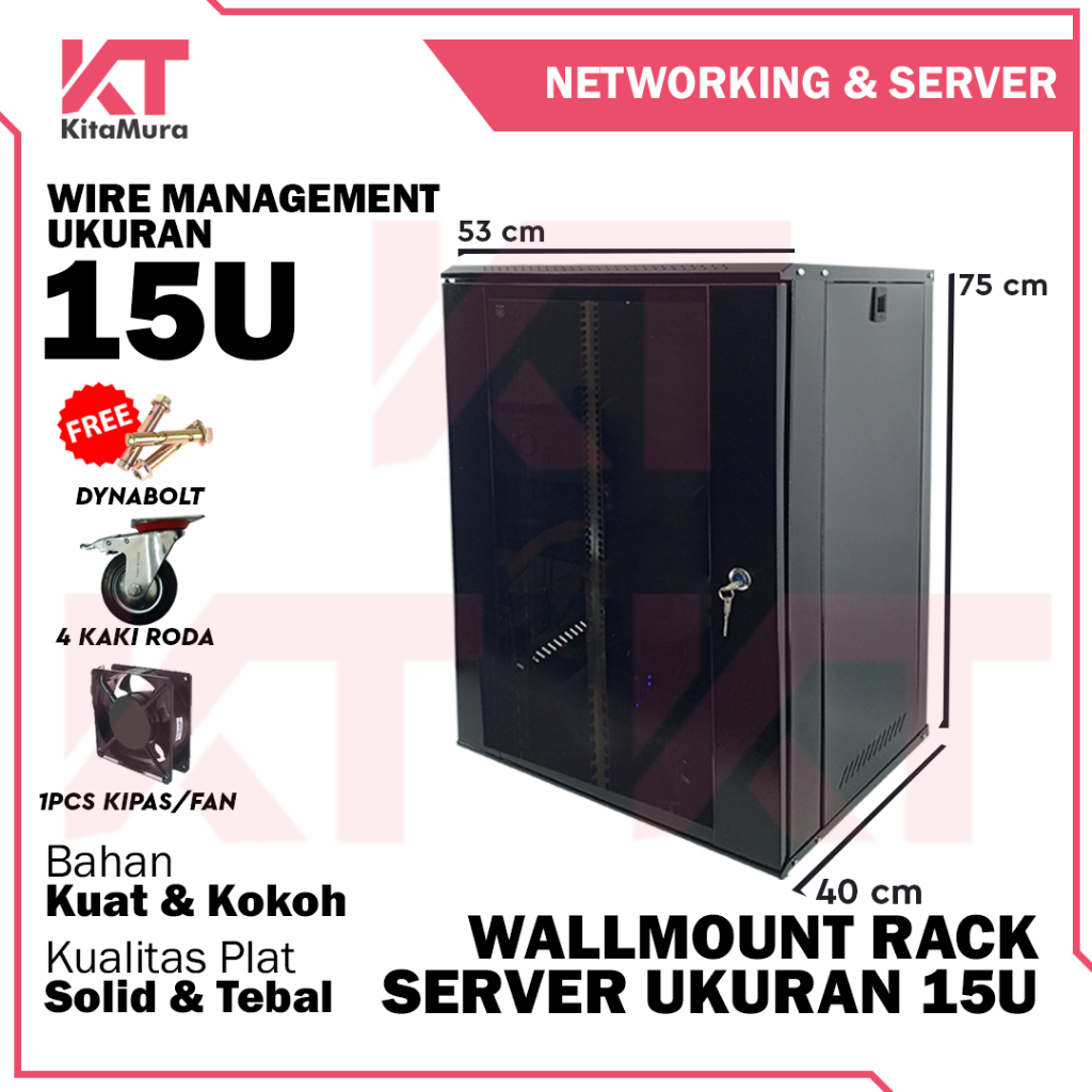 Jual Wallmount Rack Server 15U, Rak Server Single Door 15U Kecil ...