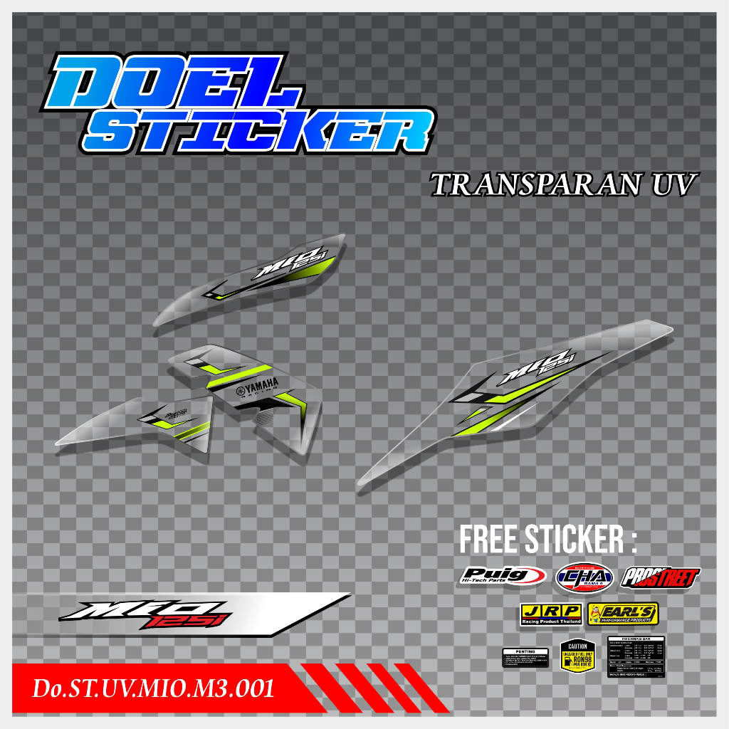 Jual Sticker Striping Transparan Mio M3 , Mio Z , Mio 125 Custom Doel ...