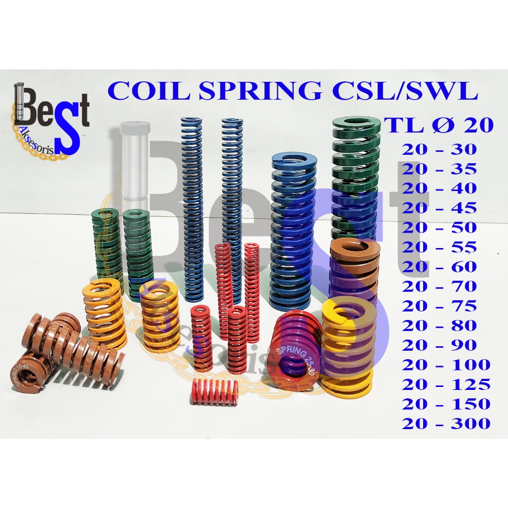 Jual Per Biru / coil spring / CSL / SWL Dia. Out 20 mm L 30 - 300 mm ...