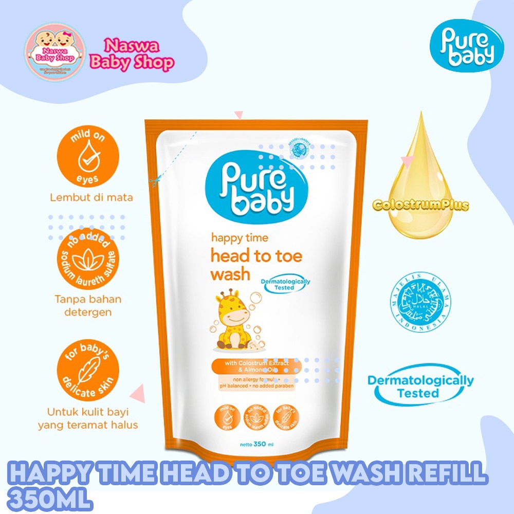 Jual Pure Baby Happy Time Head To Toe Wash Shampoo & Sabun Bayi Refill ...