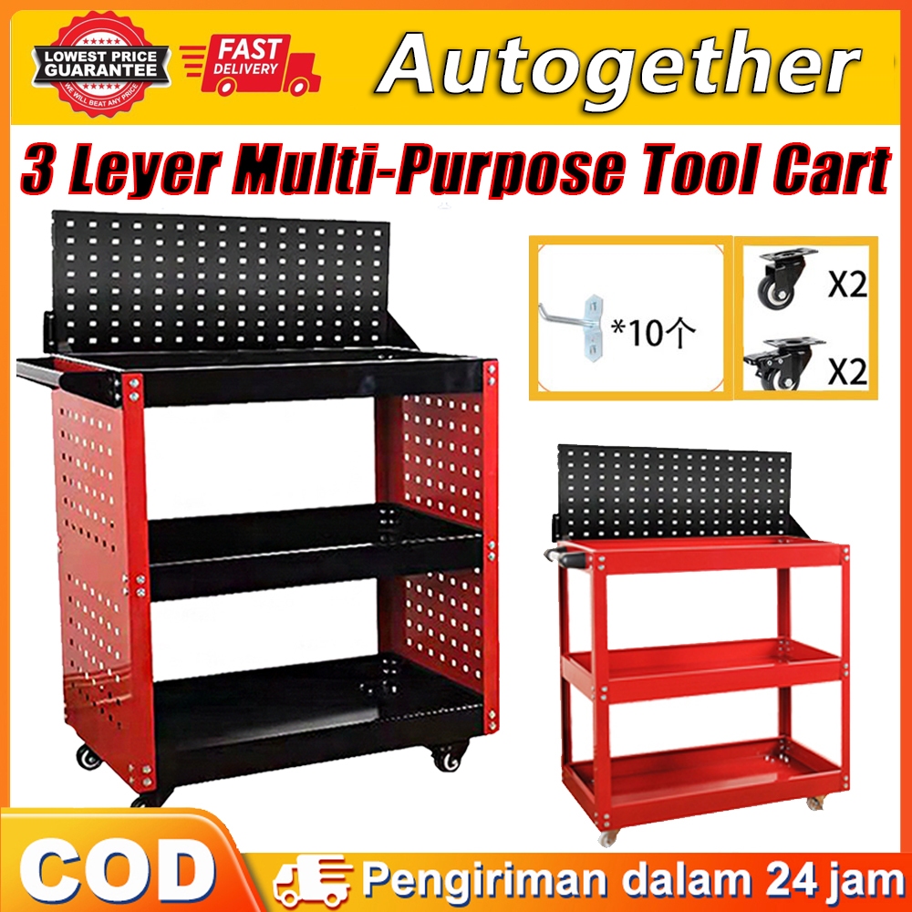 Jual Troli Bengkel Rak 3 Susun Trolly Trolley 3 Gerobak Alat Troli ...