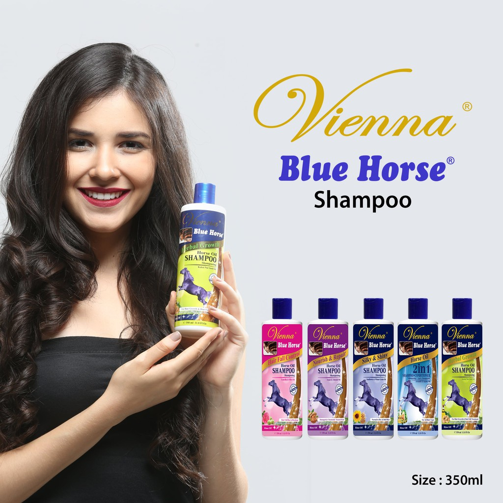 Jual VIENNA Blue Horse Shampoo Herbal Growth | 2in1 Shampoo ...