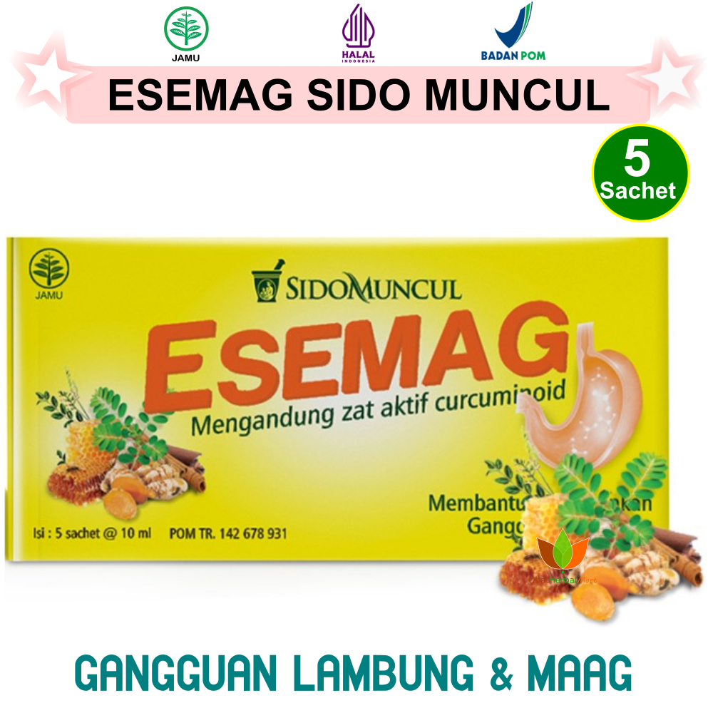 Jual 5 SACHET ESEMAG CAIR SIDOMUNCUL, JAMU OBAT HERBAL ASAM LAMBUNG ...